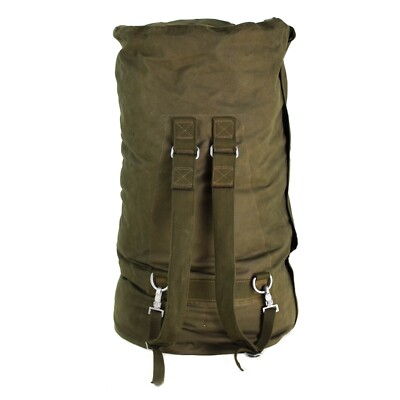 Genuine German army sea sack duffel bag w shoulder straps large Olive ...