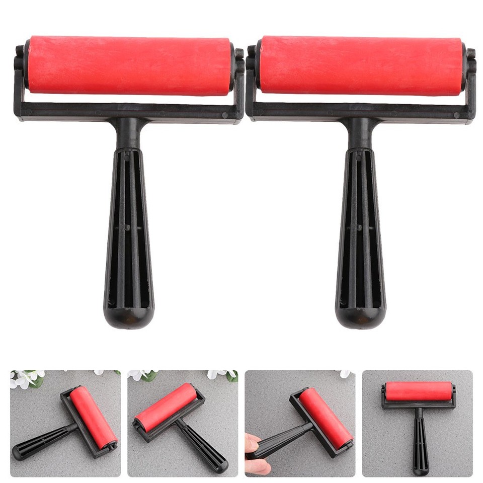 2 Pcs Roofing Tool Silicone Roller Plastic Printmaking Glue Printing ...