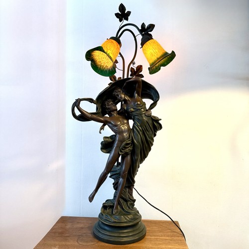 Art Nouveau Lamp Statue “Dance of Zephyr & Psyche” Large 40x18 | eBay
