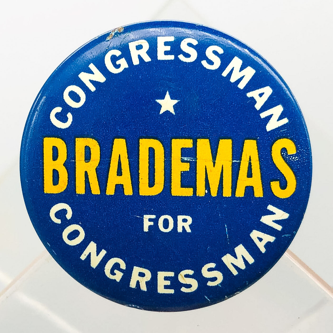 Congressman John Brademas Button Pin 1.25" Indiana Politician Campaign ...