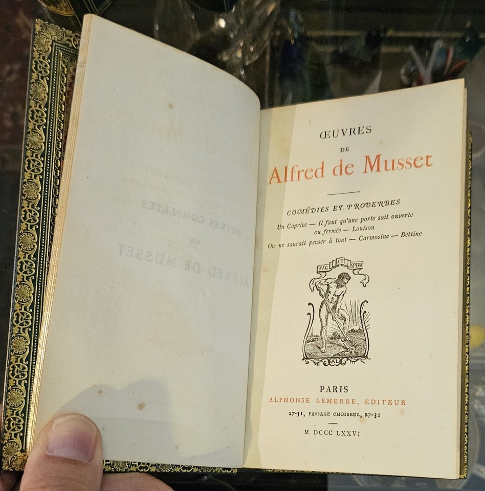 Oeuvres Complètes D'Alfred De Musset. Plein MAROQUIN VERT Signé RUBAN ...