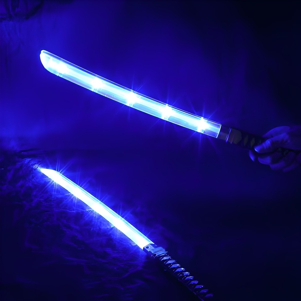 2 Handle Light Saber Light Up Ninja Sword Saber Sword with Sound Light ...