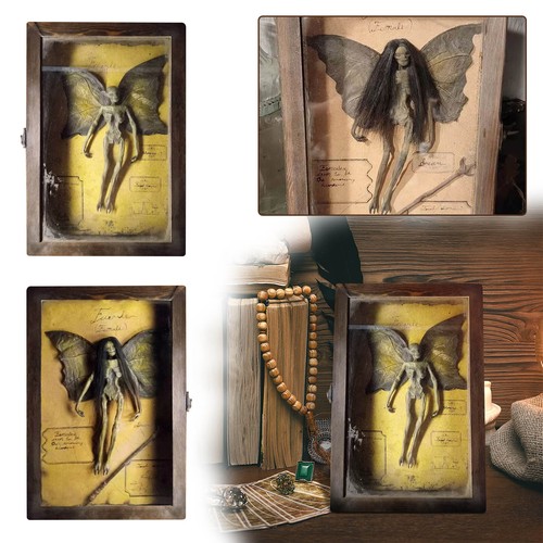 Cursed Items Dead Fairy Shadow Box Display Creepy Mummified Fairy ...