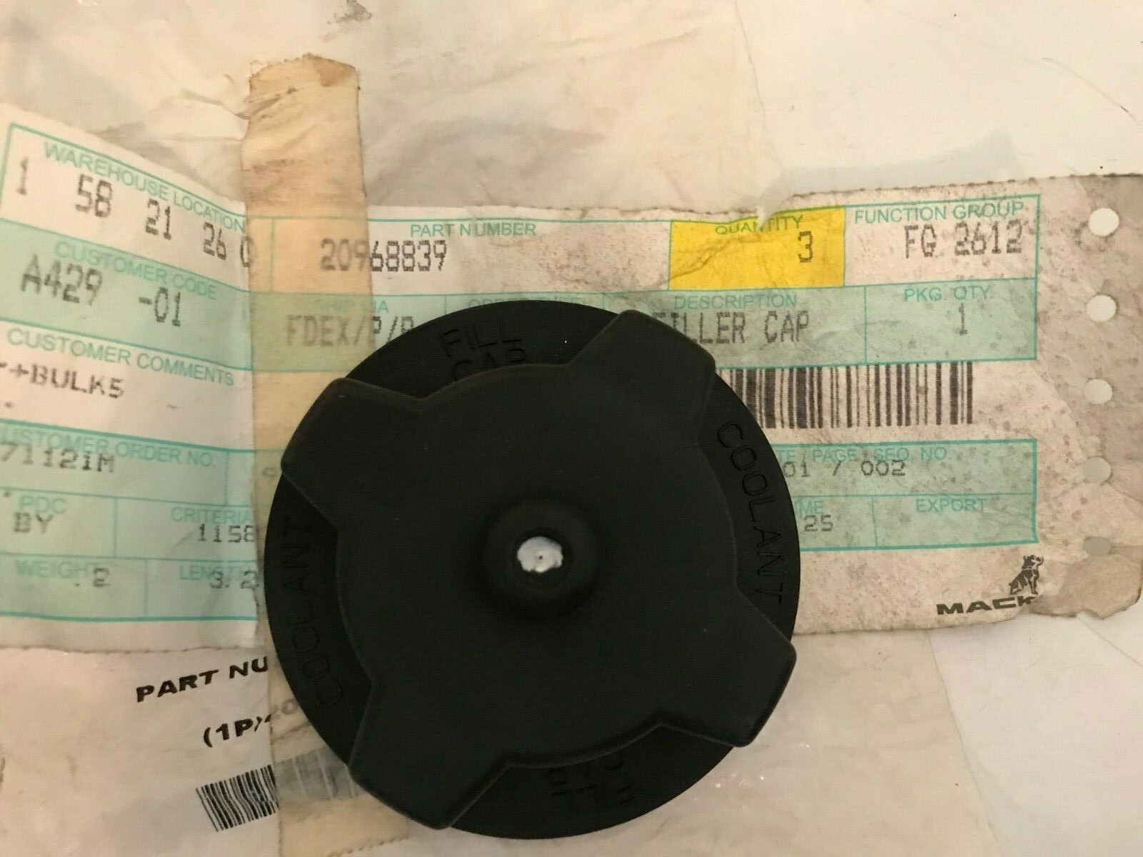 MACK OIL FILLER CAP 20968839 NEW OEM NOS | eBay