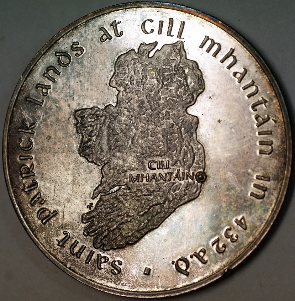 Saint Patrick 432 AD 999 Fine Siver Franklin Mint Proof Medal Toned ...