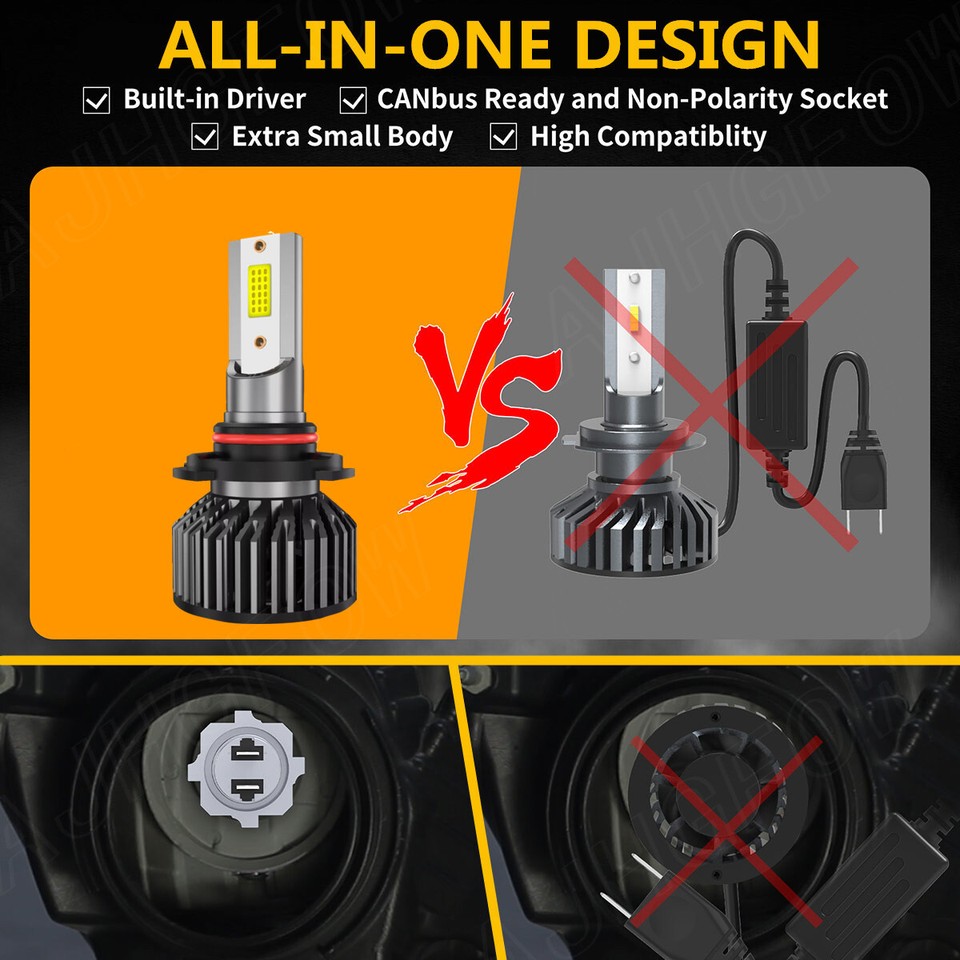 For Chevy Impala Sedan 4-Door 3.8L 2000-2005 LED Headlight Hi/Lo Fog ...