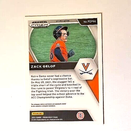 2022 Panini Prizm Draft SILVER Prizm Refractor #60 Zack Gelof Rc | eBay