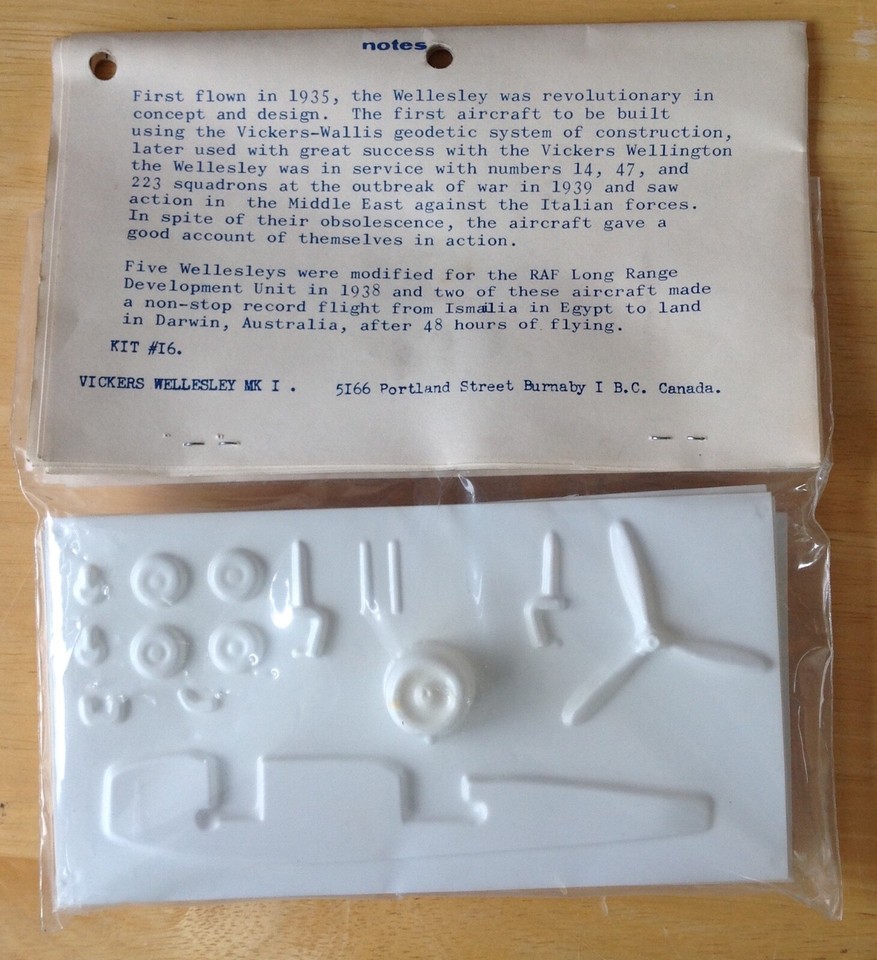 Airframe 1:72 WWII Vickers Wellesley MK.1 Vacuformed Model Plane Kit ...