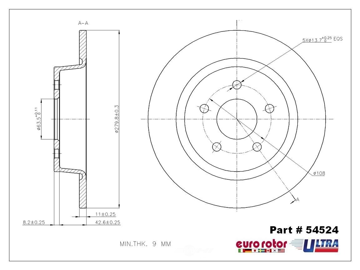 Disc Brake Rotor-Where Value and Performance Meet. Ultra 54524 for sale ...