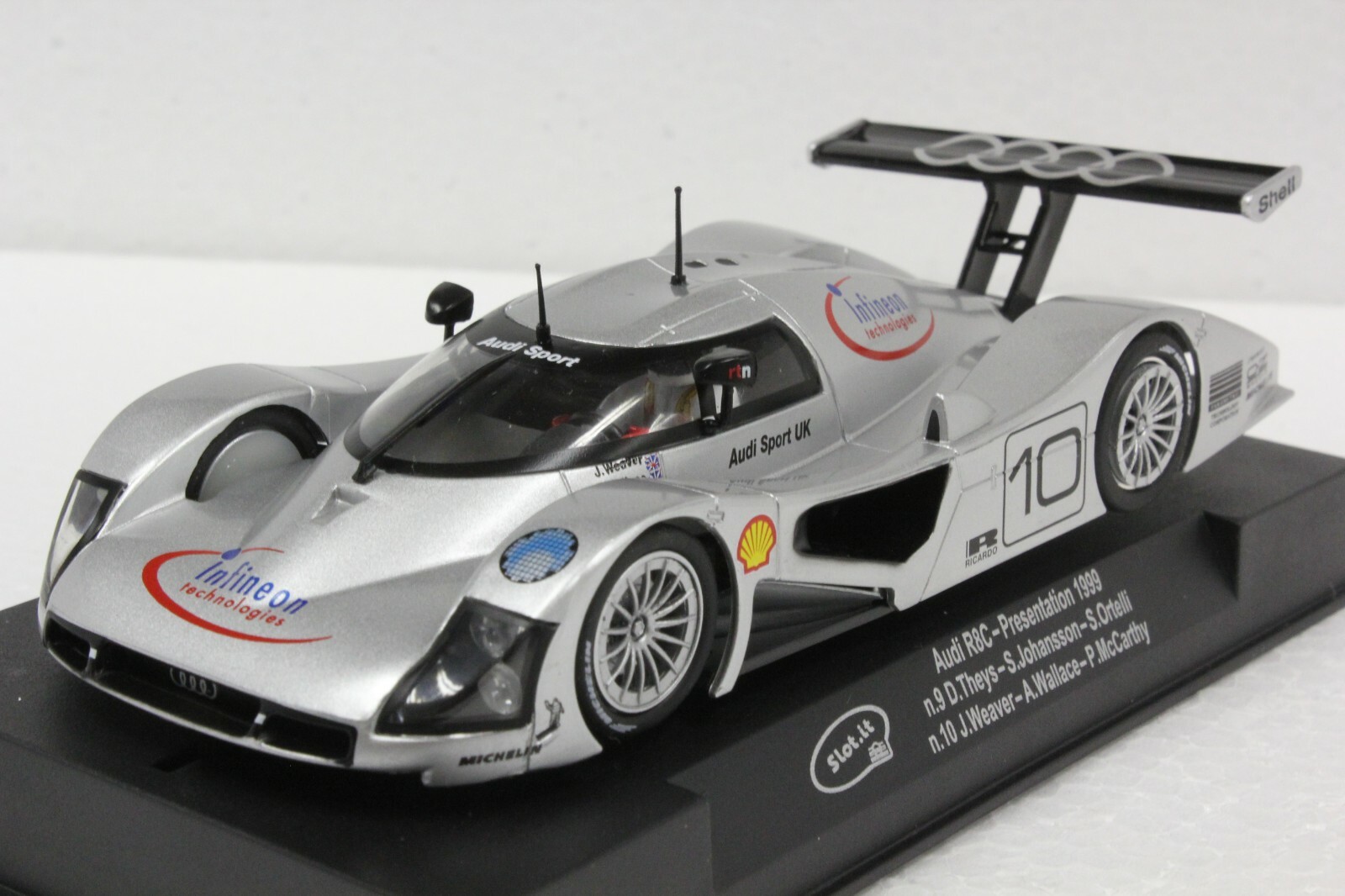 SLOT IT SICA12D AUDI R8C PRESENTATION 1999 NEW 1/32 SLOT CAR IN DISPLAY ...