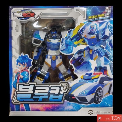 Metal Cardbot BLUE COP Police Car Transforming Robot Action Figure Card ...
