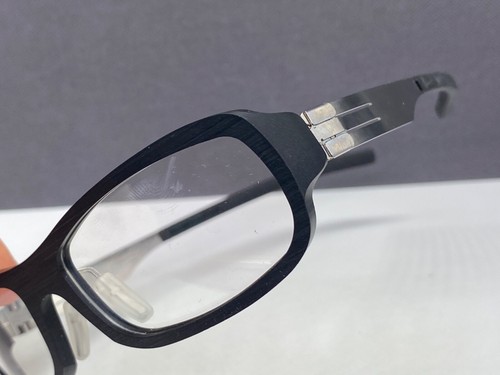 Ic Berlin Eyeglasses Frames men woman Black Silver Raw Angular Jfk ...