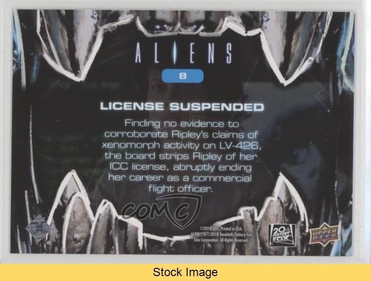 2018 Upper Deck Aliens Movie Alien Blood Ellen Ripley License Suspended ...