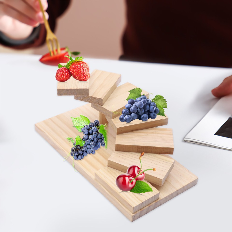 7 Layers Wooden Sushi Display Stand Rack Staircase Snacks Food Sashimi ...