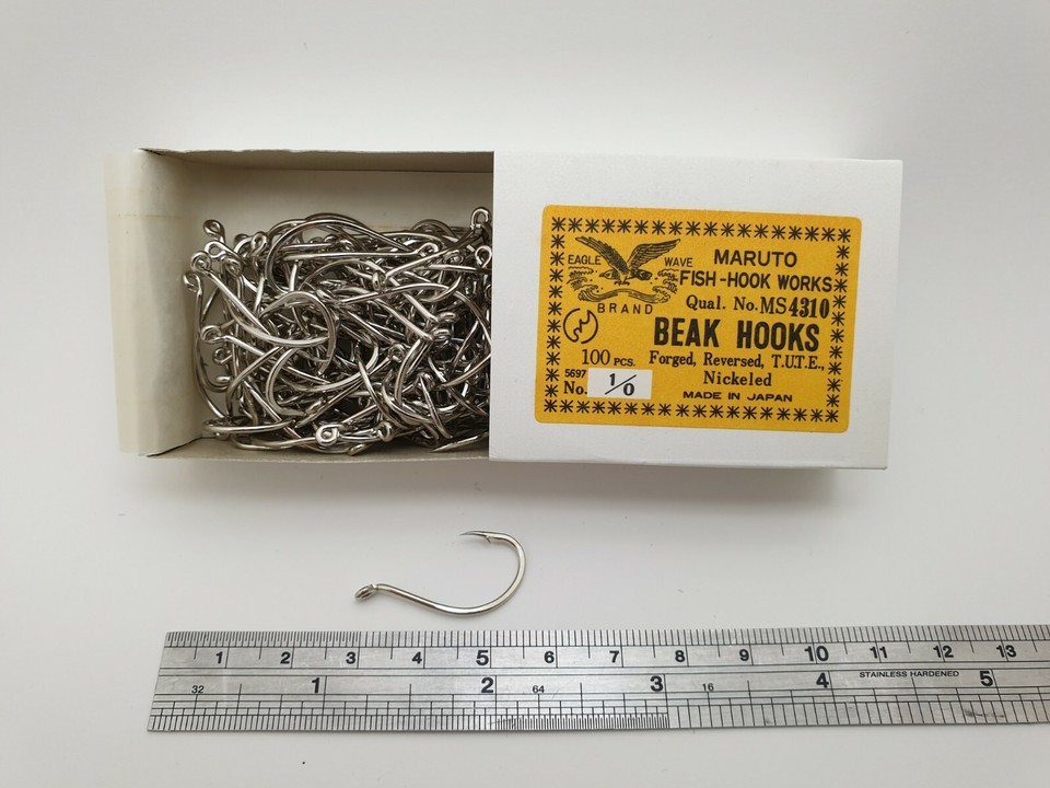 1pk Maruto TUTE MS4310 Nickel 100pcs Beak Fish Hooks Choose Size | eBay