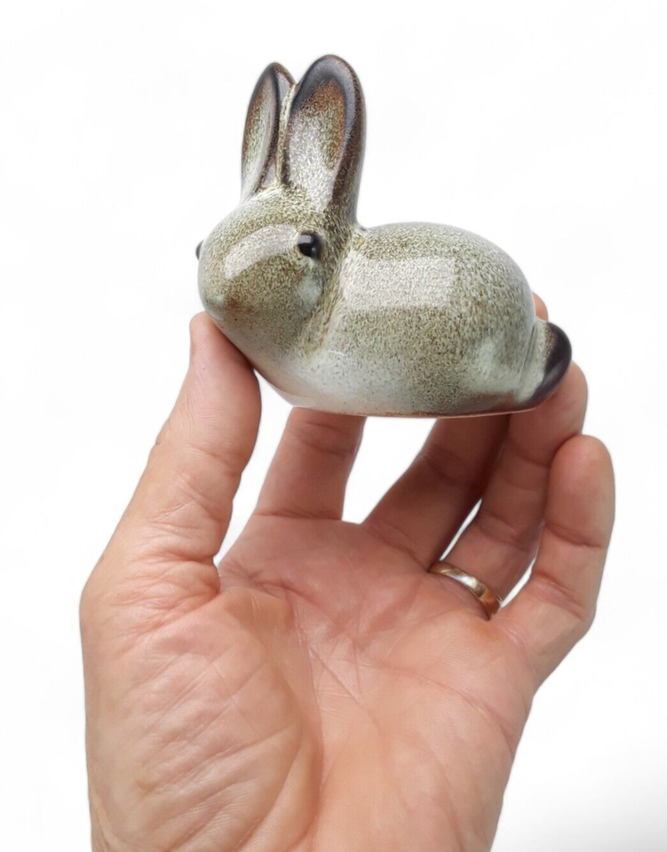 Pair Of Howard Pierce Pottery Bunny Rabbits Figurines 3" & 4" | eBay