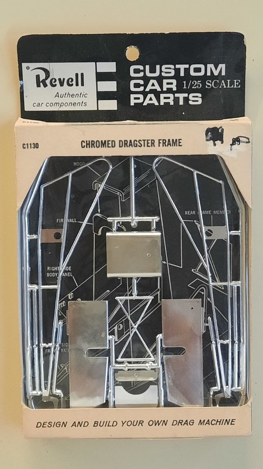 2 Vintage Revell parts pack, chrome Dragmaster Chassis and Competition ...