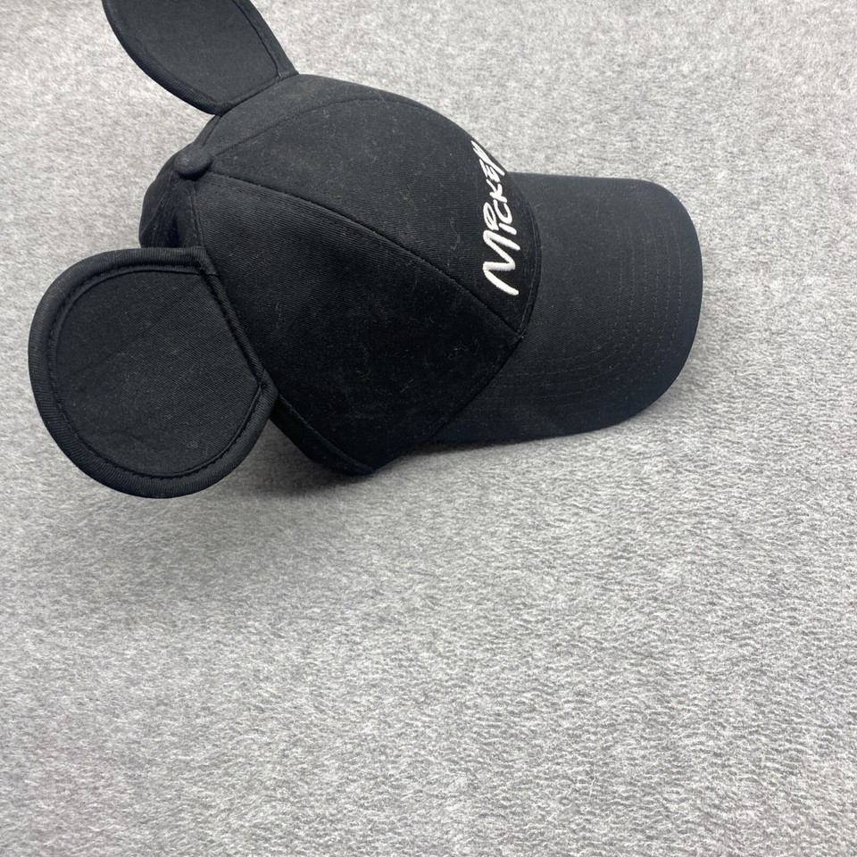 Disney Mickey Mouse Hat Adult Baseball Cap w/ Ears Black Snap Back ...