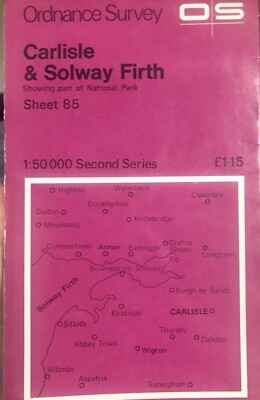 OS Second Series Map Carlisle Solway Firth Very Good Sheet 85 1:50,000 ...