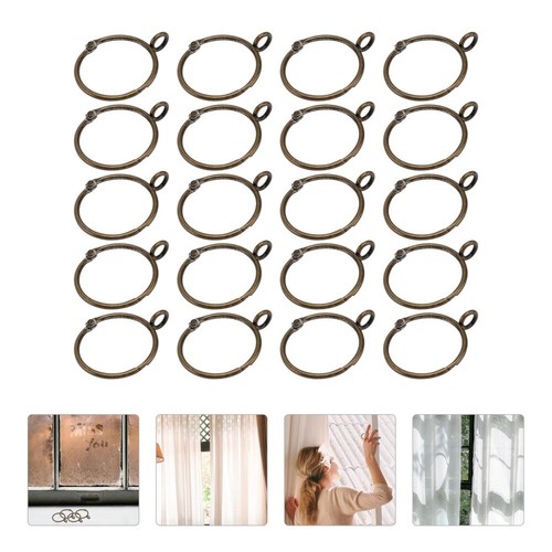 20 Pcs Curtain Ring Hoops Metal Drapery Rings Hanging Openable with ...