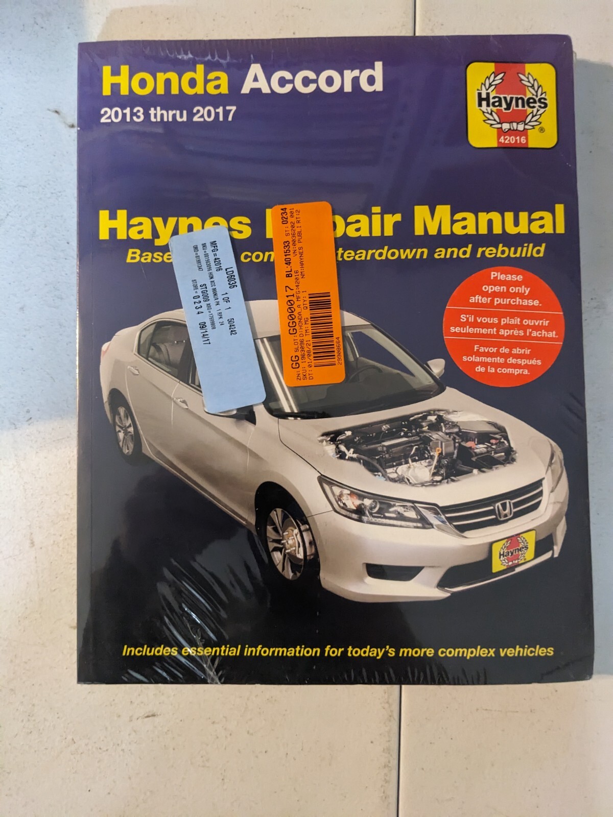 Honda Accord 2013 Thru 2017 Haynes Repair Manual 42016 Auto for sale ...