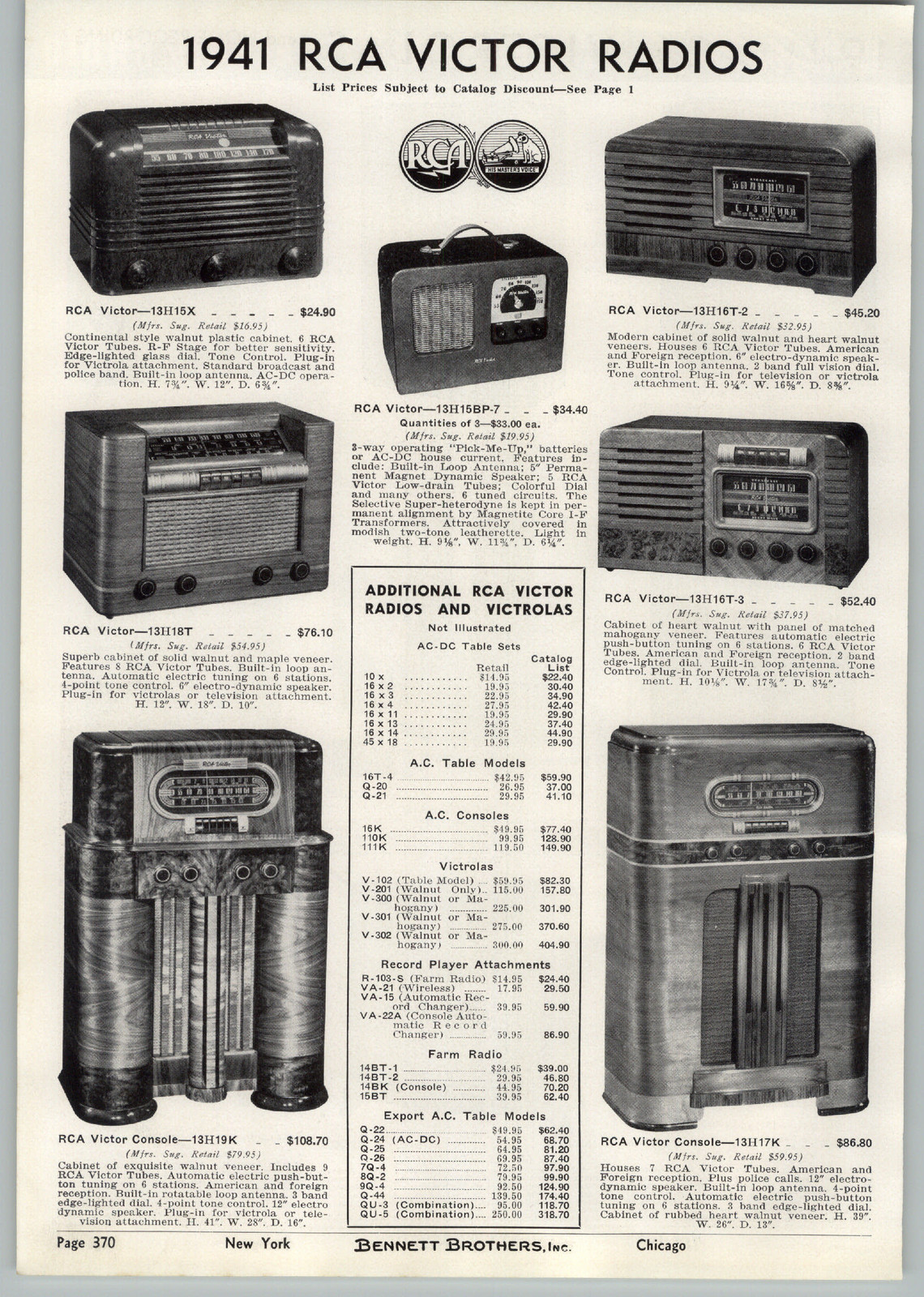 1941 PAPER AD 3 PG RCA Victor Console Floor Table Radio Victrola Home ...
