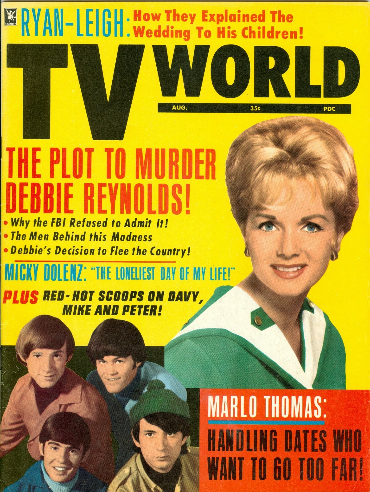 The Monkees Debbie Reynolds cover TV World magazine Dug 1967 Marlo ...