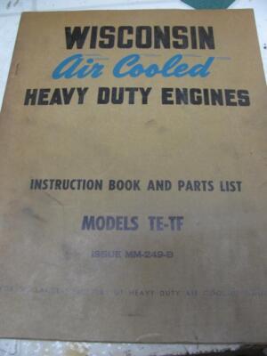 Wisconsin Engine TE TF Instruction Book & Parts List Manual | eBay