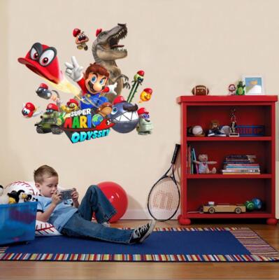 Super Mario Odyssey Wall Sticker Decal Home Decor Art Mural Kids ...