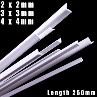 ABS Plastic Strip Angle-L Tubes Profile Rods Bar Scratch Building 2mm ...