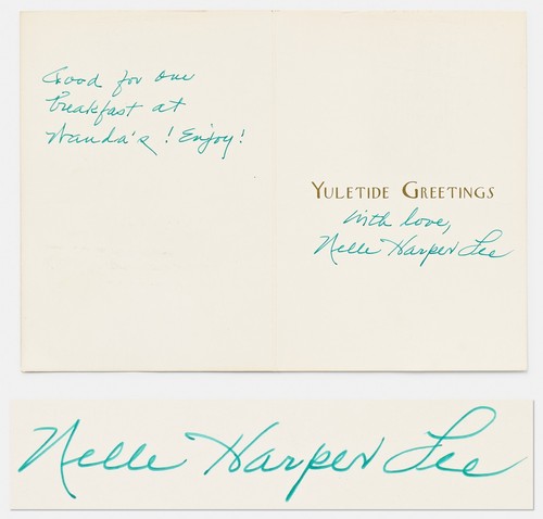 Harper Lee Christmas Card Signed "Nelle Harper Lee" | eBay