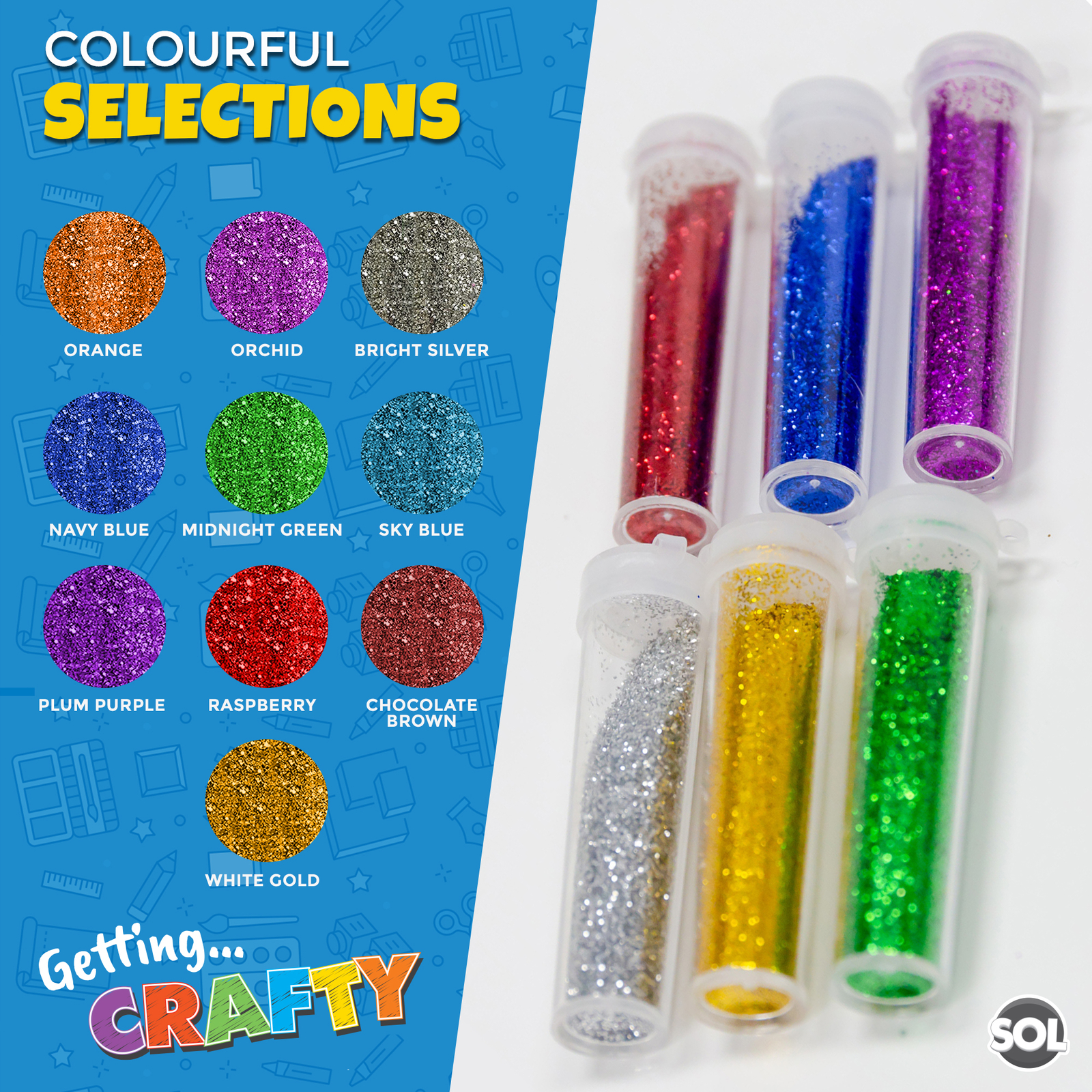 27 Glitter Tubes Assorted Colours Shaker Sparkle Pots Art Craft Kids ...