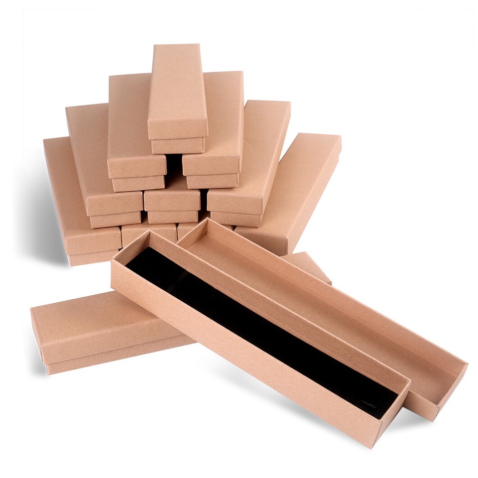 Cardboard Jewelry Gift Boxes Sponge Filled Necklace Bracelet Ring Case ...