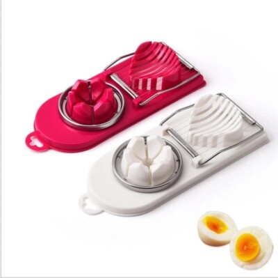 1 X Double Egg Slicer Stainless Steel Boiled Eggs Cutter Slice Wedges ...