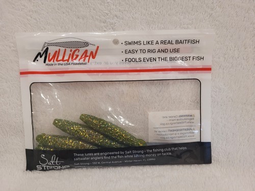 Salt Strong Mulligan Swimbait Lures, Green With Gold Speckles, 4 Pack ...