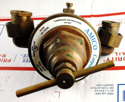 Amico Compressed Gas Regulator Gauge Brass Air Oxygen CO2 N2O Inert ...