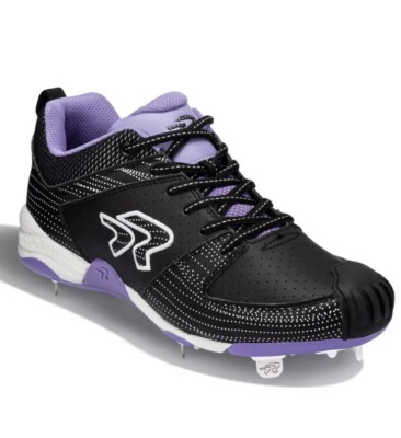 Women’s Softball Cleats Ringor Pitching Toe Spike Women’s Black Purple ...