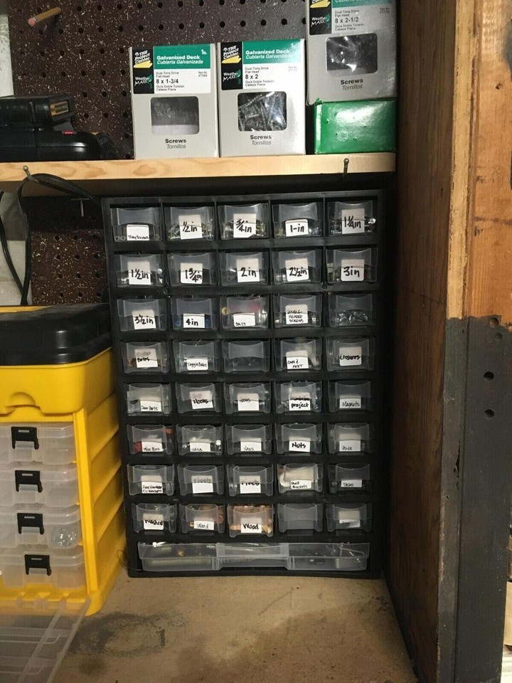 40 Bin Part Hardware Fastener Organizer Store Screws Bolts Washers ...