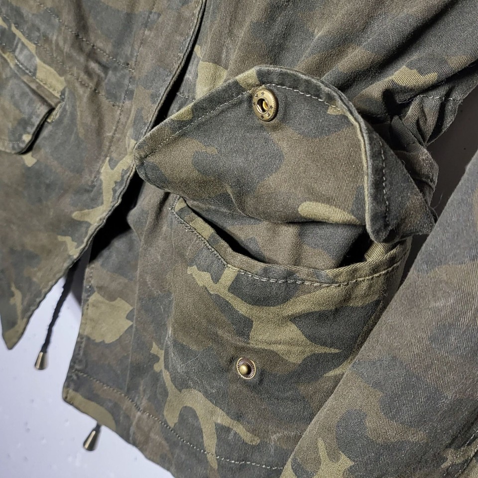 Pink Envelope Women's Jewel Embellished Full Zip Green Camo Jacket Size ...