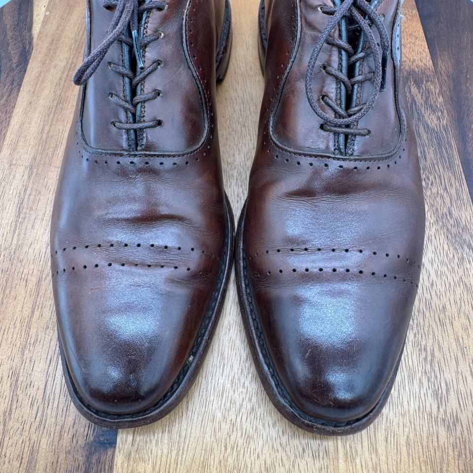Allen Edmonds Shoes Mens 8.5 Vernon Brogue Toe Brown Leather Oxfords ...