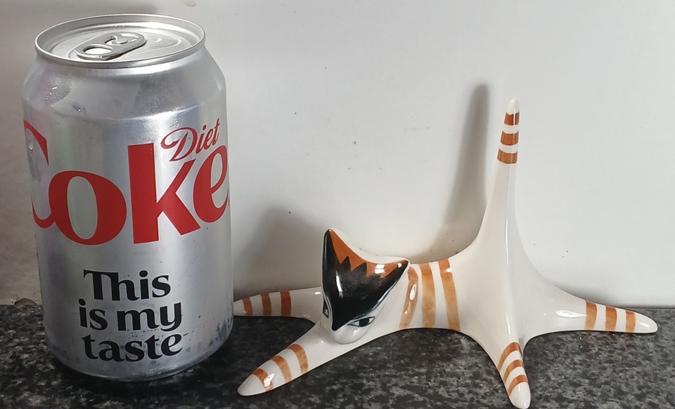 Vintage Jersey Pottery Retro Mid Century Art Deco Cubist Style Cat Ring ...