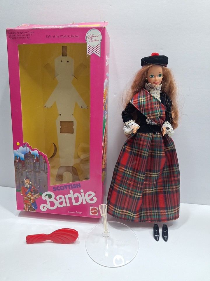 Barbie Doll Scottish 1990 9845 Dolls Of The World Collection Scotland ...