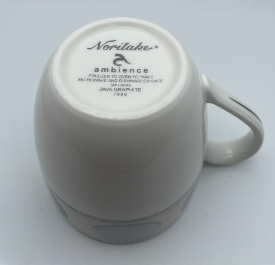 Noritake Ambience Java Graphite Coffee Mugs 14oz #7998 Sri Lanka S/4 ...