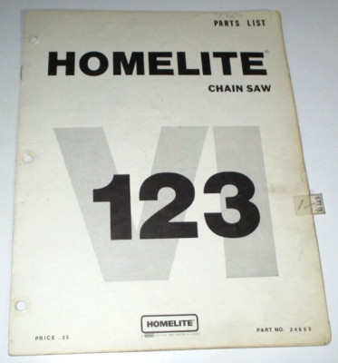 Homelite VI 123 Chain Saw Parts List Catalog Manual Book ORIGINAL! | eBay