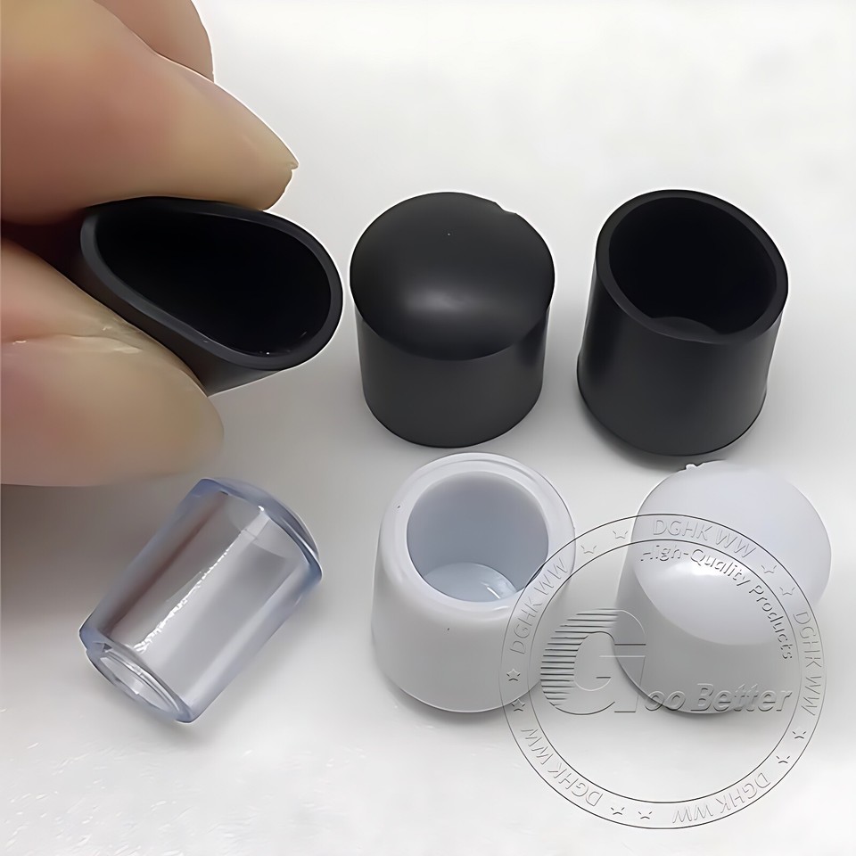 PVC Round Rubber End Caps Protection Cap Threaded Cover Pipe Tubing ...