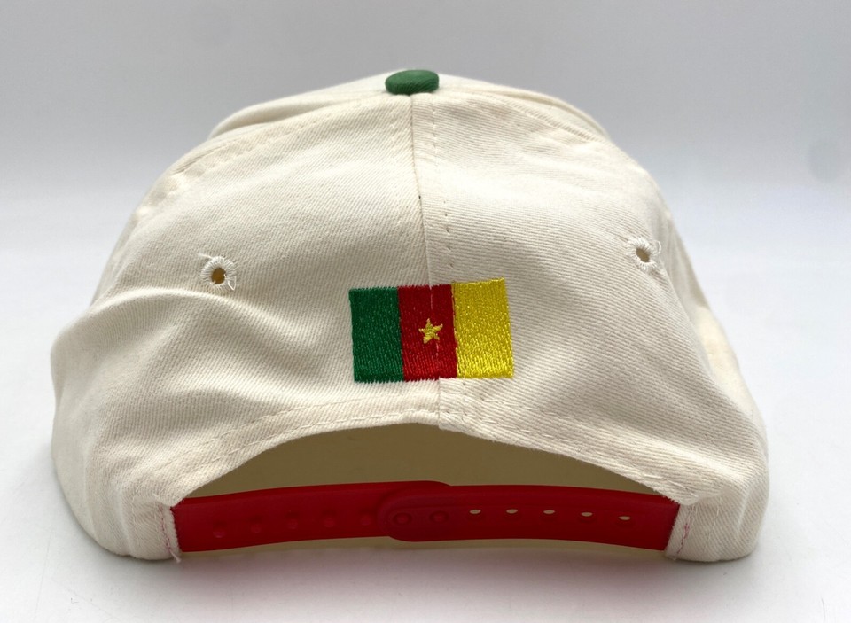 Vintage - 1994 Cameroon World Cup USA Soccer Snapback Hat White Apex ...