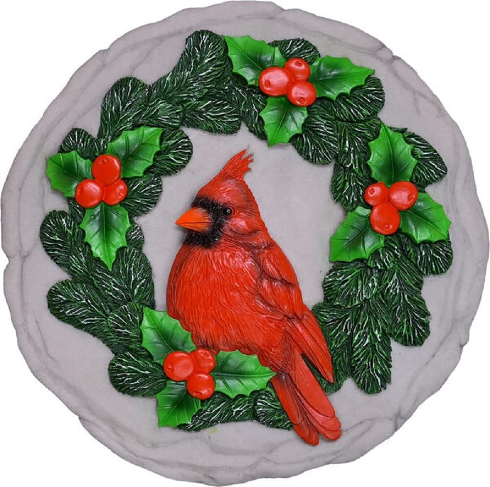 Spoontiques - Garden Décor - Cardinal Wreath Stepping Stone ...