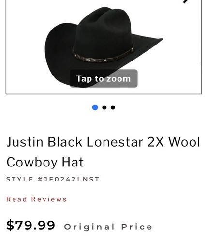 Justin 2X “Black Hills XX” 100% Wool Cowboy Hat Size 6 3/4 | eBay
