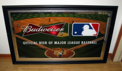 MLB Budweiser Beer Baseball Large Mirror Wall Sign | eBay