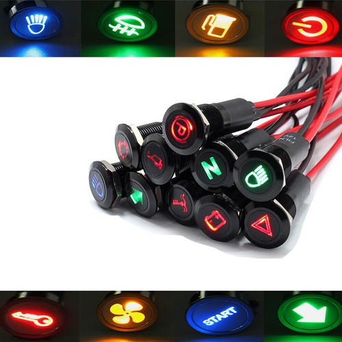 Warning Pilot Light LED Dash Panel Indicator Lamp Car Van Boat 8 10 12 ...